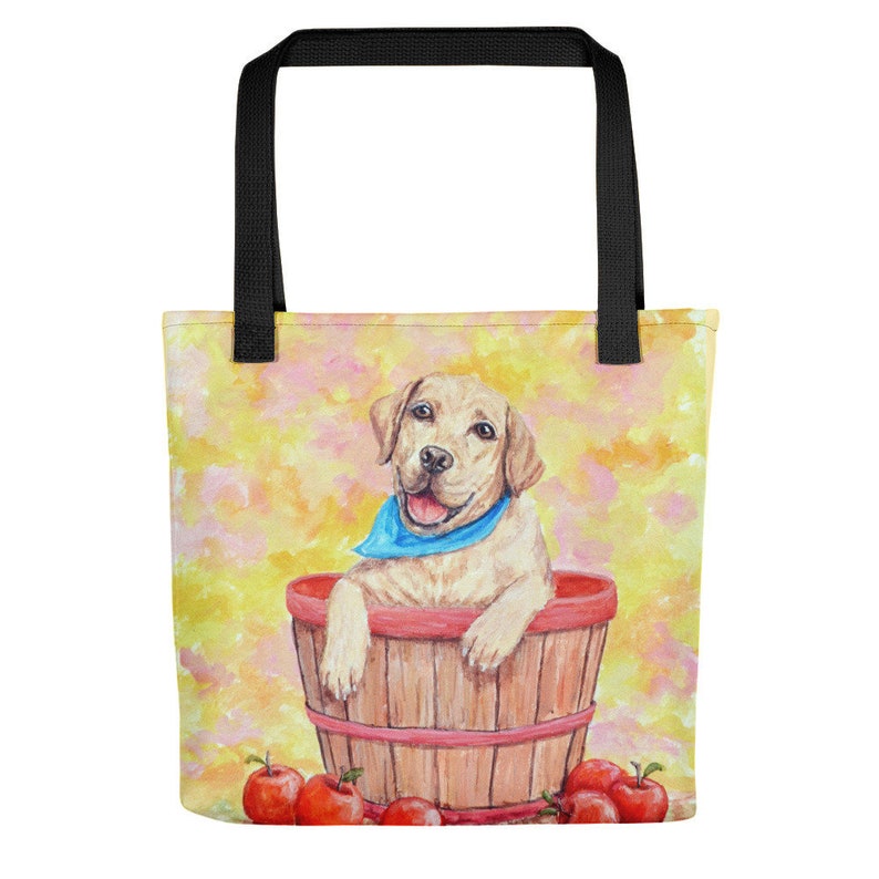 Golden Labrador Tote Bag Labrador Lovers Doggy Apples - Etsy