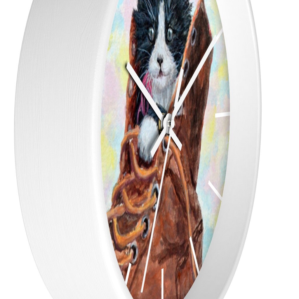 Wall Clock, Tuxedo Cat, Cat Lovers, Kitty, Kitten, Gifts, Home Decor ...