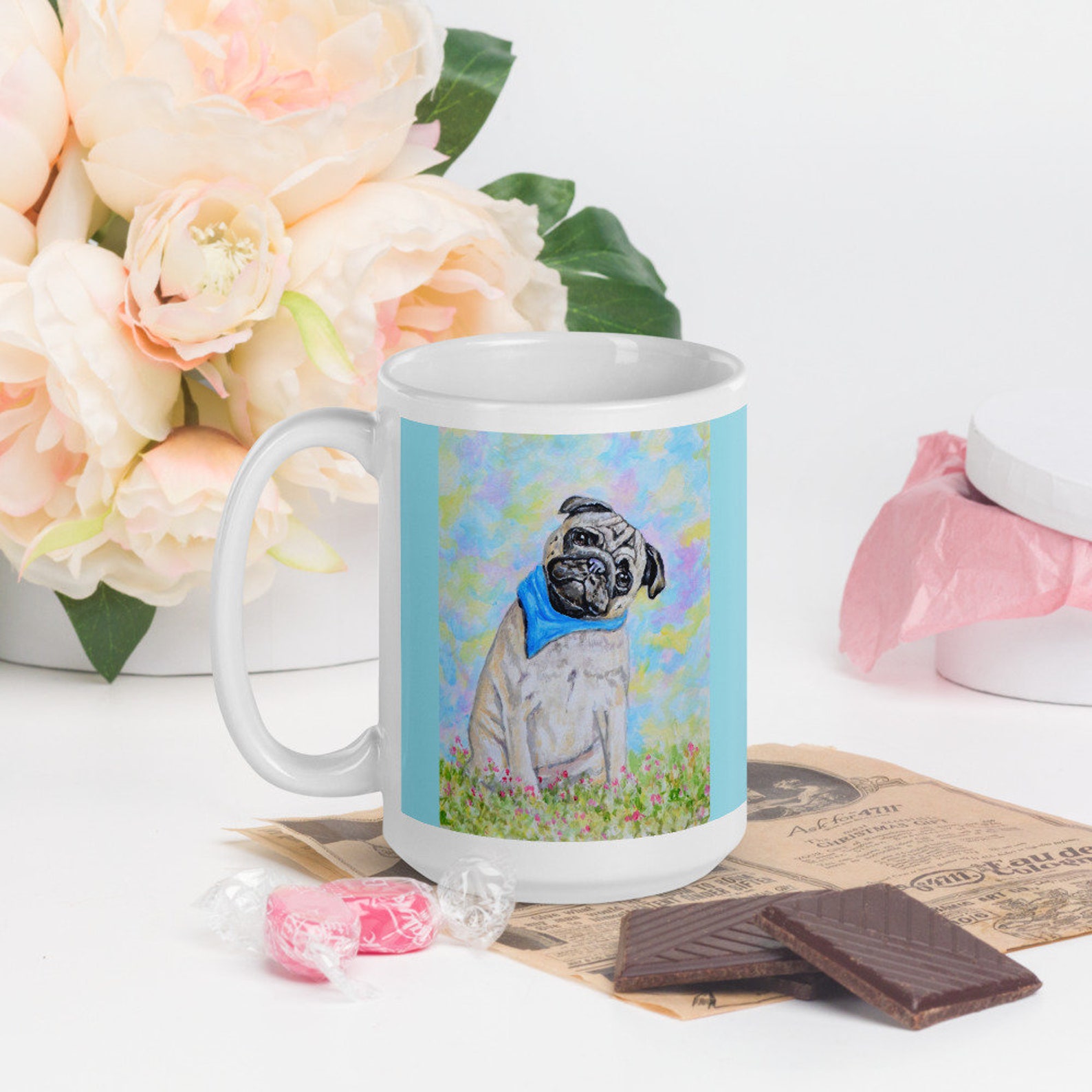 Pug Dog Mug Pug Coffee Mug Pug Coffee Cup Pug Art Mug Cute | Etsy