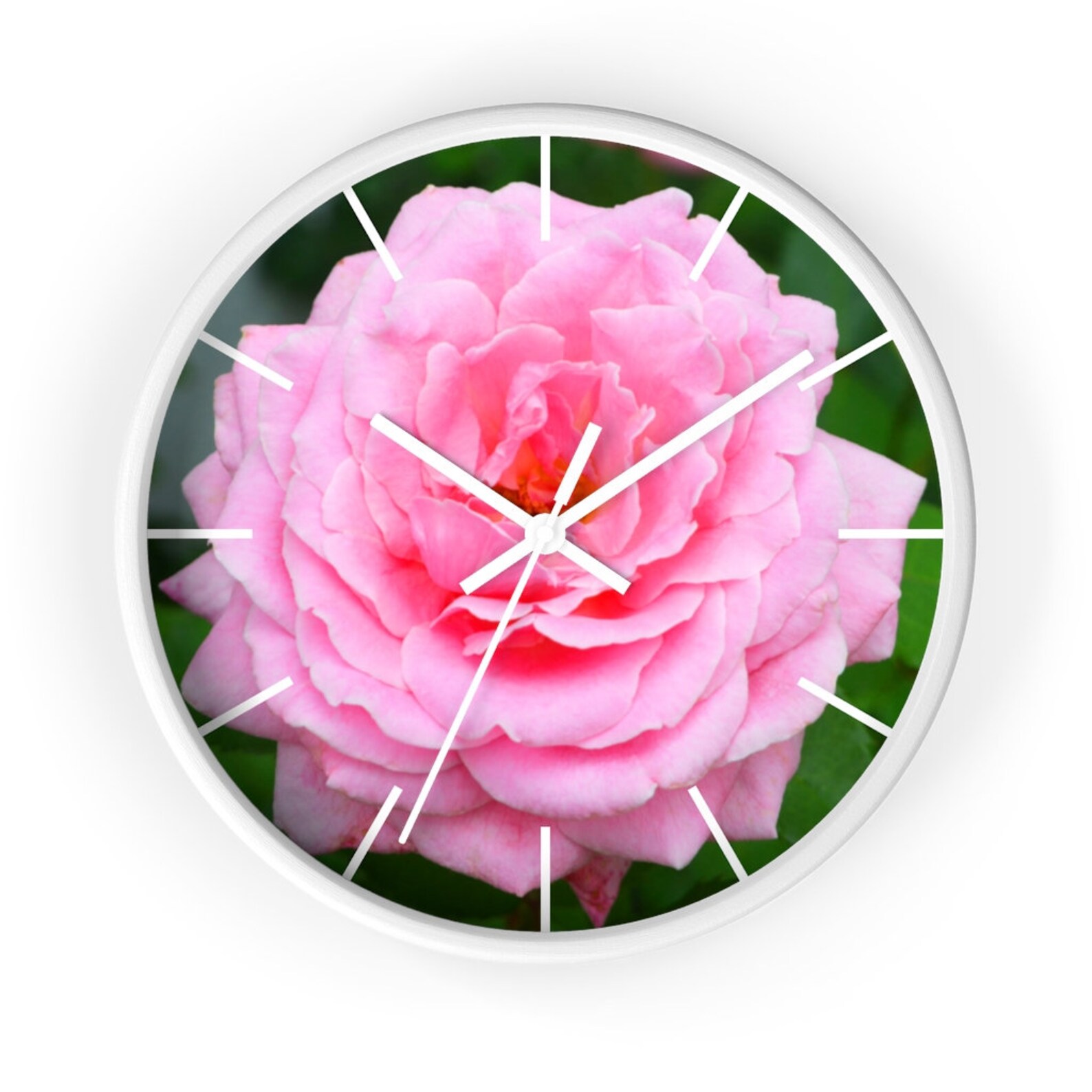 Wall Clock, Pink Rose, Rose Lovers, Pink Flower, Rose Gifts, Home Decor ...