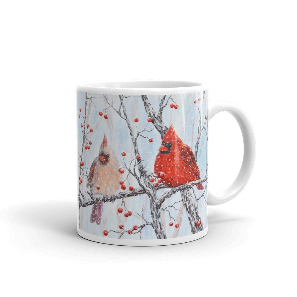 Cardinal Mug, Male and Female, Red Bird, Cardinal Lover Gifts, Garden ...