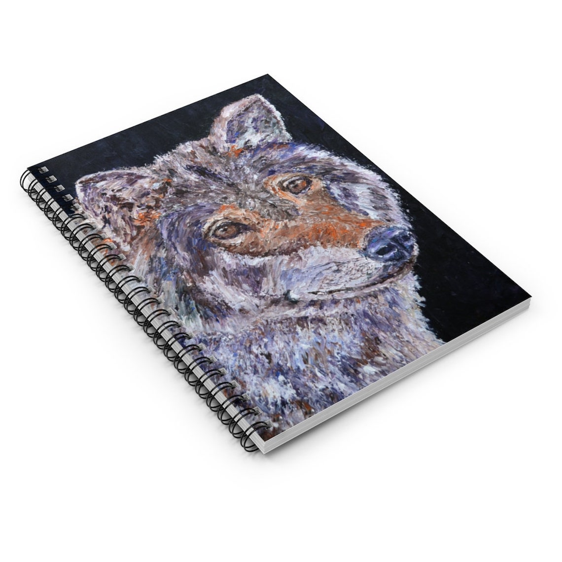 Wolf Notebook Spiral Notebook Grey Wolf Journal Wolf - Etsy France