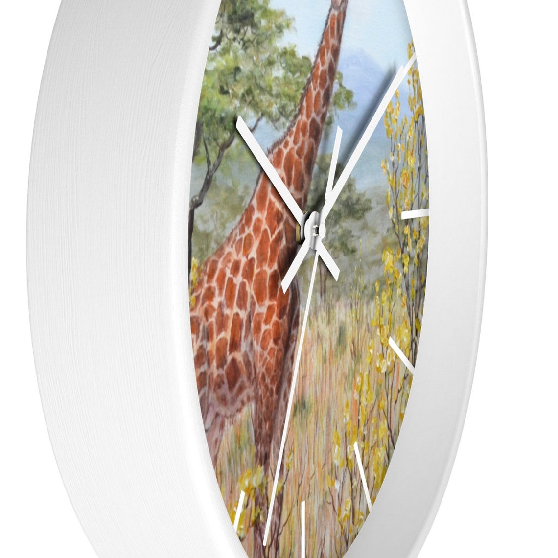 Wall Clock Giraffe Lovers Clock Standing Natural Habitat - Etsy