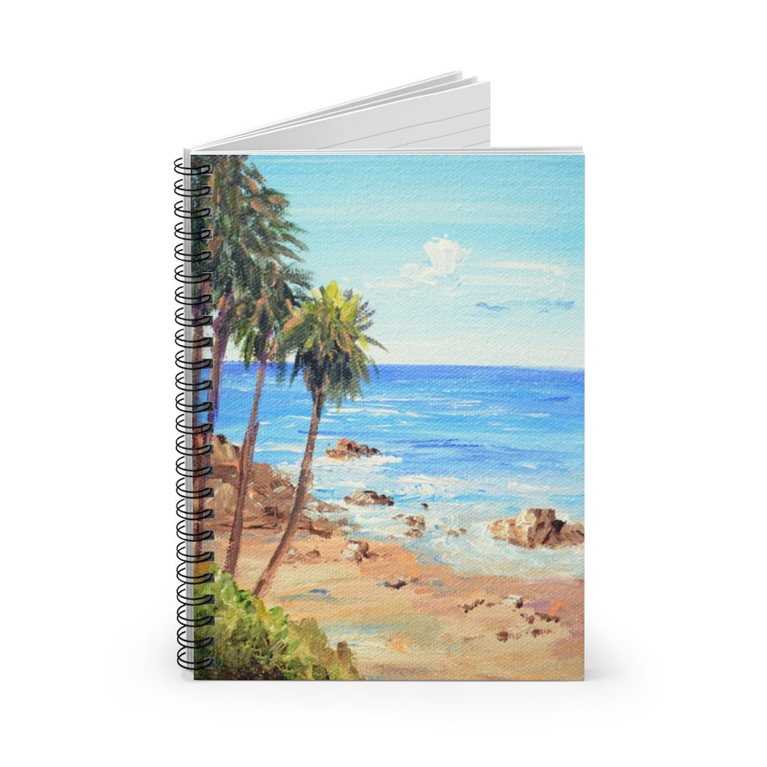 Spiral Notebook Ruled Line Palms Beach Notebook Beach - Etsy France