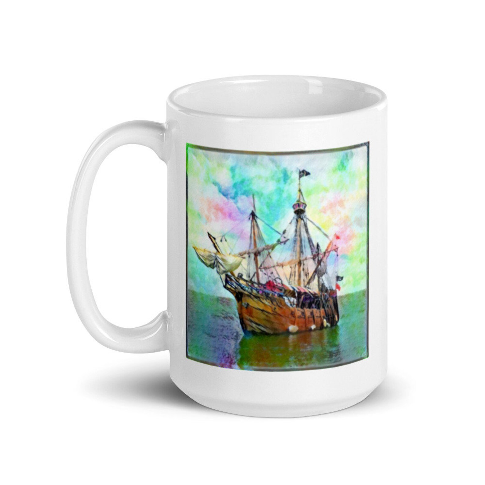 Ship Mug, Pirate Ship Coffee Mug, Ship Captain, Sea Sailing, Sailor ...