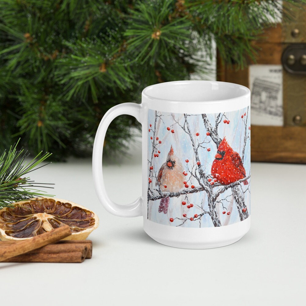 Cardinal Mug, Male and Female, Red Bird, Cardinal Lover Gifts, Garden ...