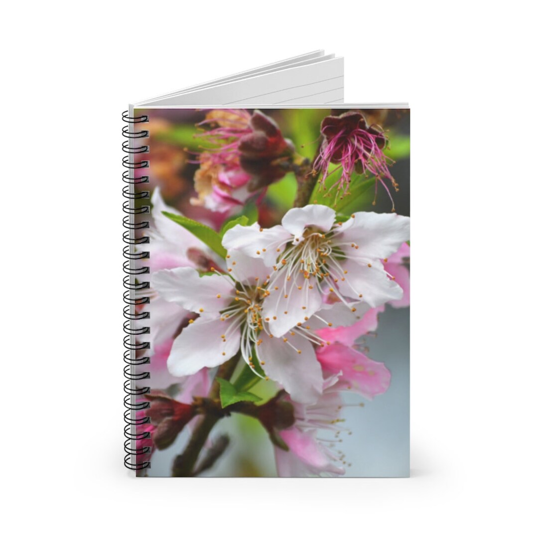 Spiral Notebook Ruled Line Peach Blossoms Notebook Peach - Etsy UK