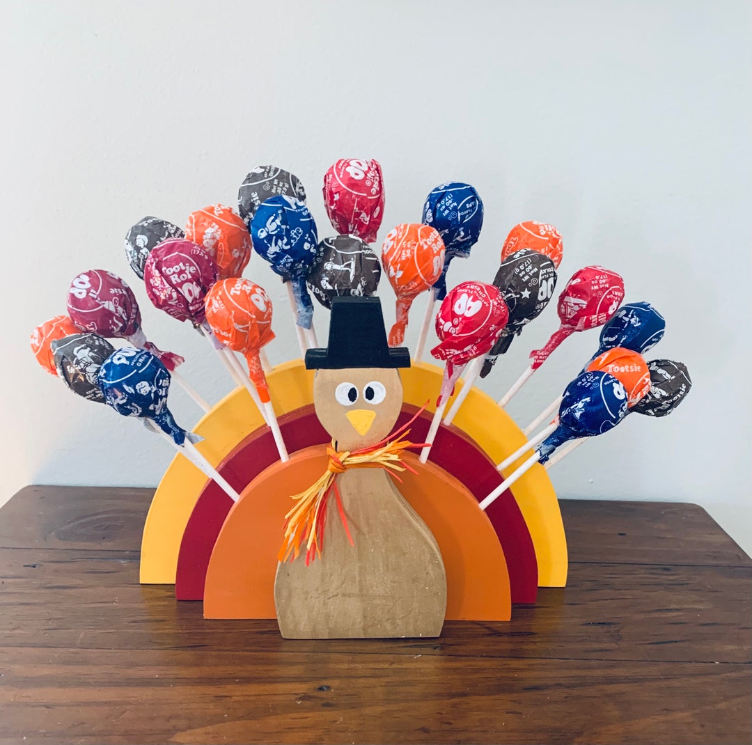 Wooden Turkey Lollipop Sucker Holder Fall Centerpiece - Etsy