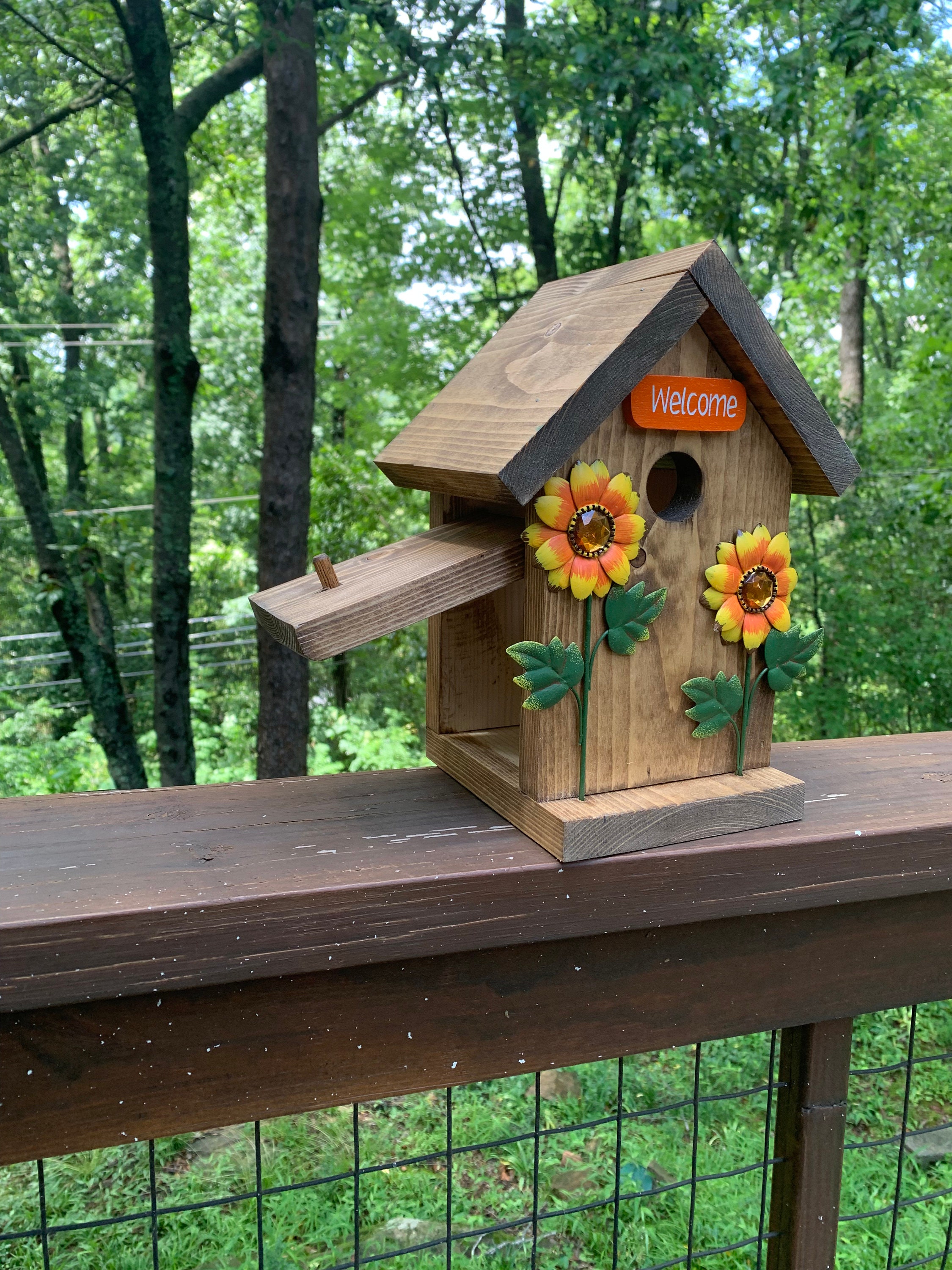 Handmade Outdoor Metal Flower Birdhouse, Bird House - Etsy