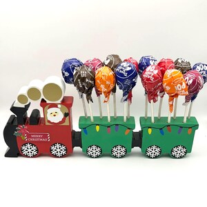 Christmas Lollipop Train, Hand Painted Wooden Candy Holder - Etsy