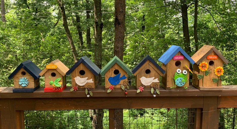 Handmade Outdoor Wooden Frog Birdhouse, Bird House, Frog Decor, Outdoor ...
