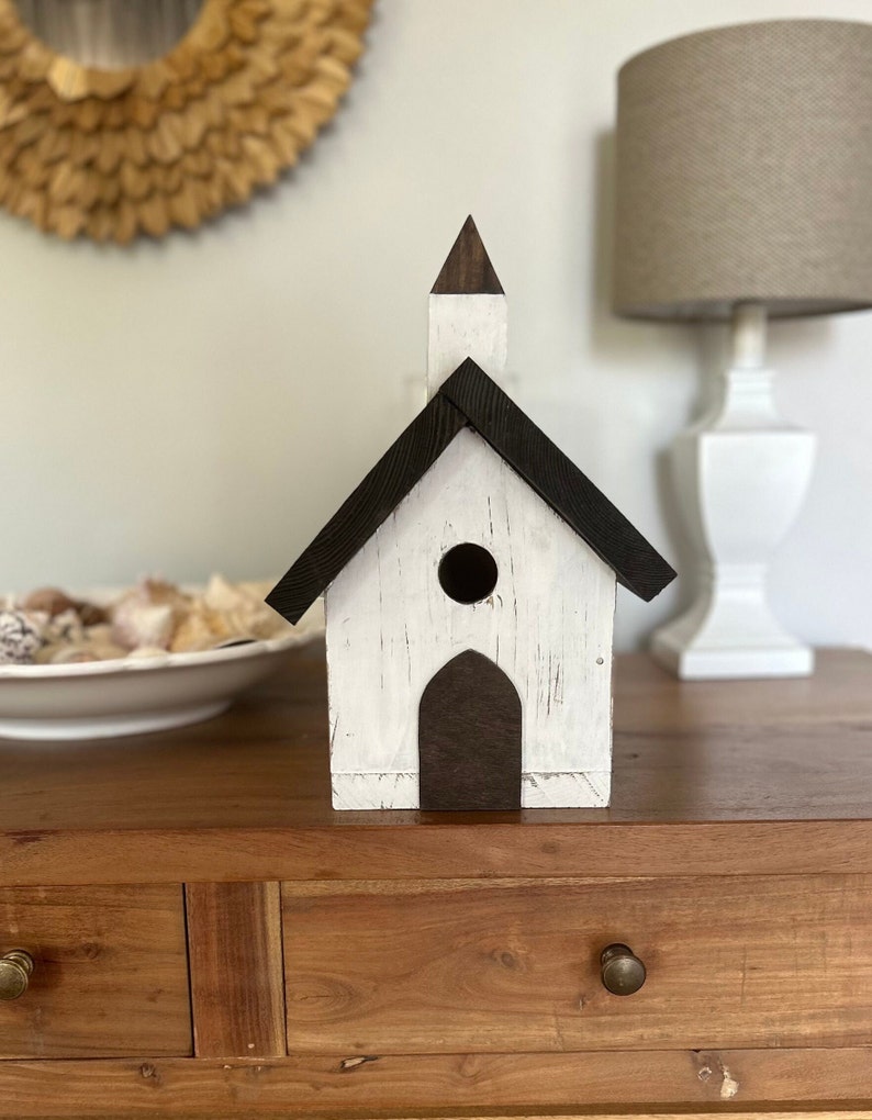 Wooden Rustic Church Outdoor Birdhouse - Etsy