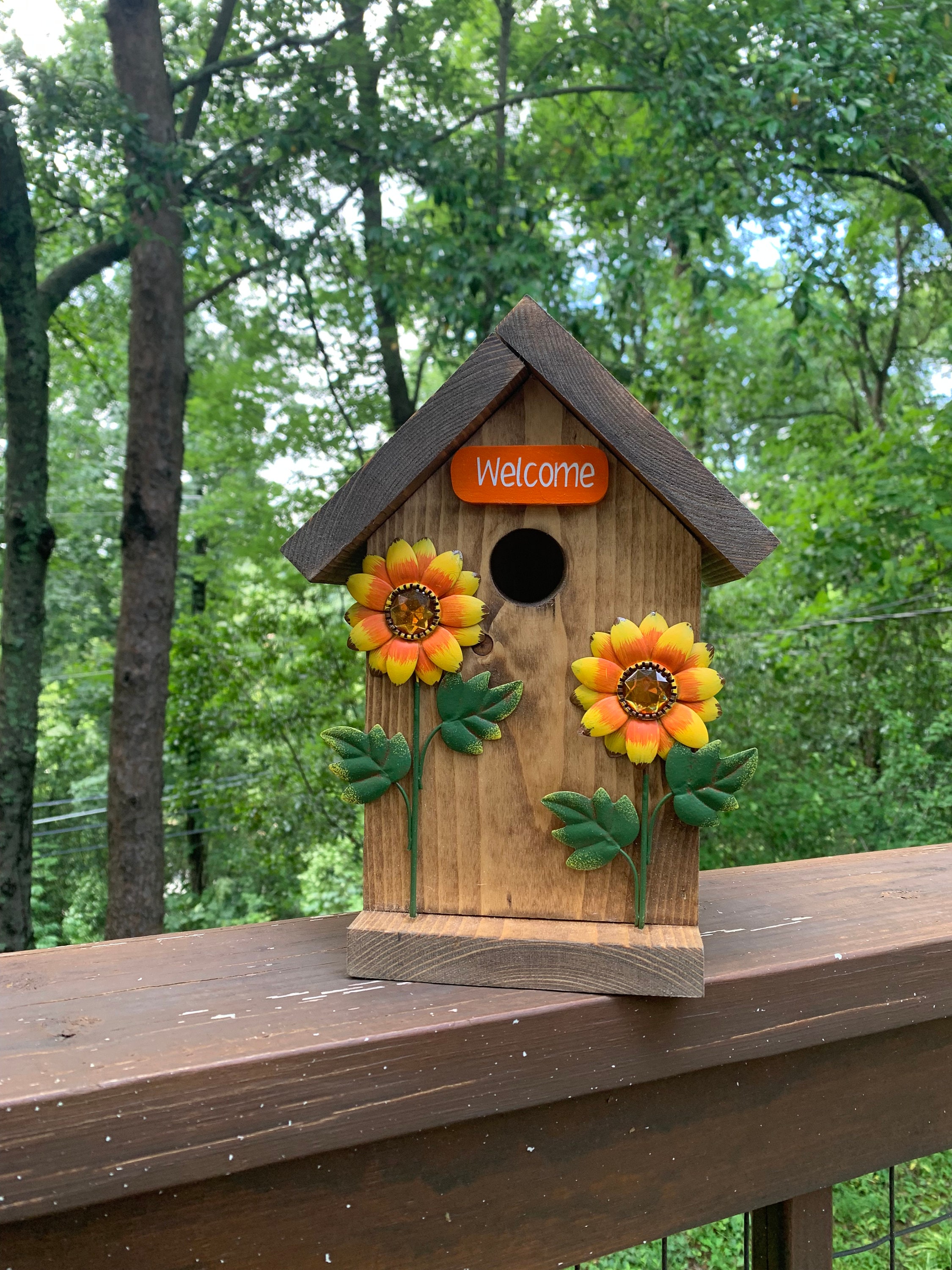 Handmade Outdoor Metal Flower Birdhouse, Bird House - Etsy