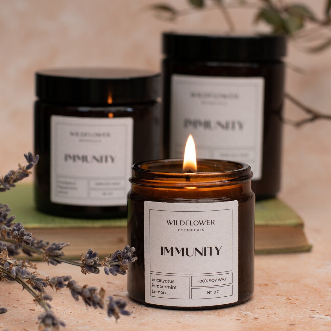 IMMUNITY Candle THE ORIGINAL Aromatherapy Candles 100% Soy Wax and Pure ...