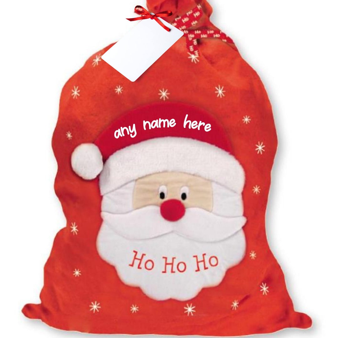 Gorgeous Plush Personalised Santa Sack With Your Name, Lovely Toy Gift ...