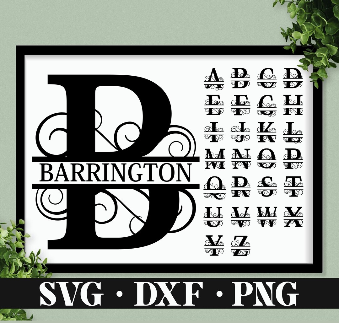 Swirl Split Monogram Svg, Files for Cricut, Split Letter, Family ...