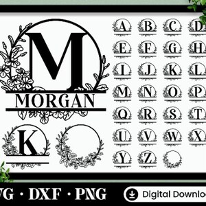 Split Monograms SVG, DXF, PNG, 82 Cut Files , Laser Ready, Easy to Use ...