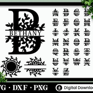 Split Monograms SVG, DXF, PNG, 82 Cut Files , Laser Ready, Easy to Use ...