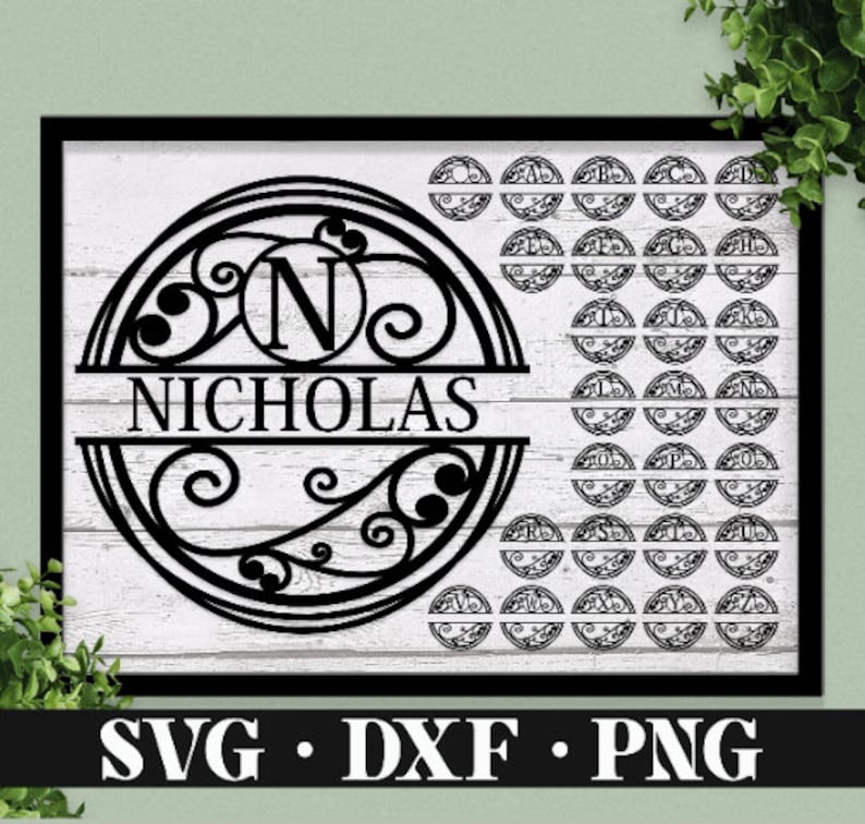 Split Monograms SVG DXF PNG 82 Cut Files Laser Ready - Etsy Canada