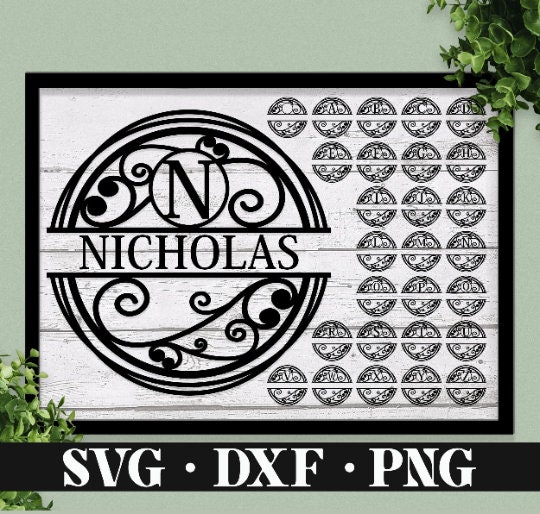 Split Monograms SVG DXF PNG 82 Cut Files Laser Ready - Etsy