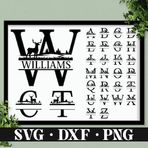 Split Monograms SVG, DXF, PNG, 82 Cut Files , Laser Ready, Easy to Use ...