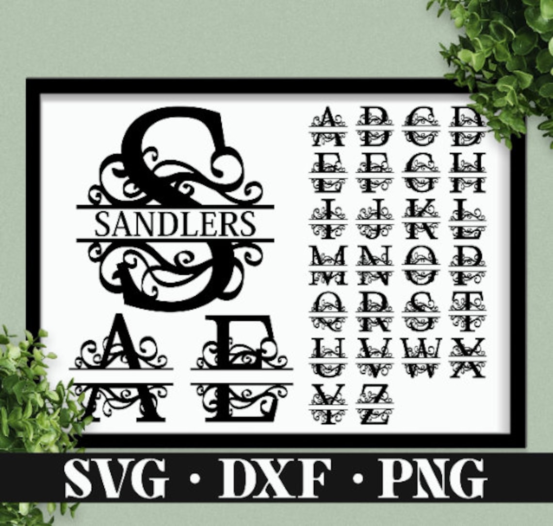 Split Monograms SVG DXF PNG 82 Cut Files Laser Ready - Etsy