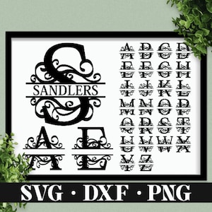 Split Monograms SVG, DXF, PNG, 82 Cut Files , Laser Ready, Easy to Use ...
