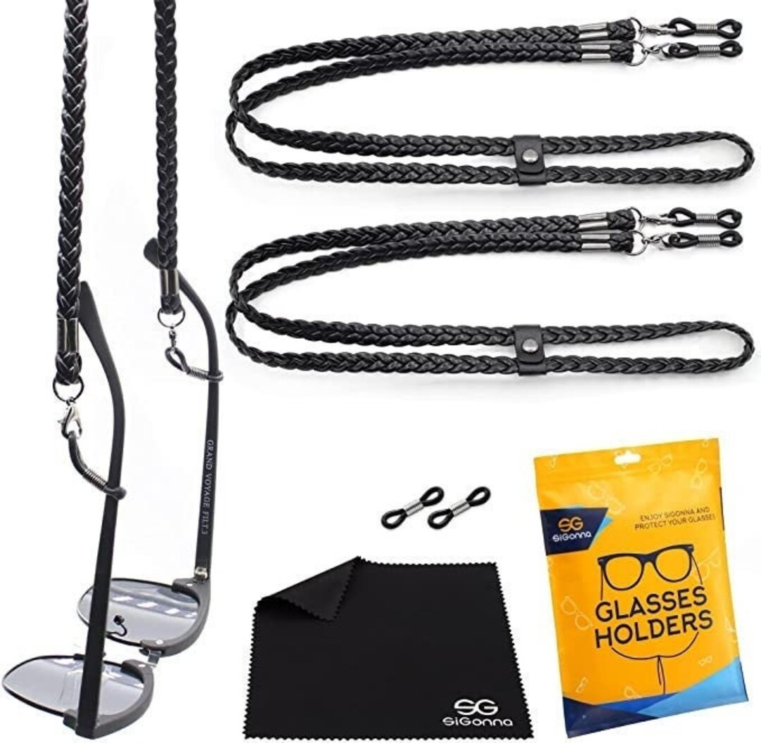 Eye Glass String Strap Holder Premium ECO Leather Glass Strap Eye Glass ...