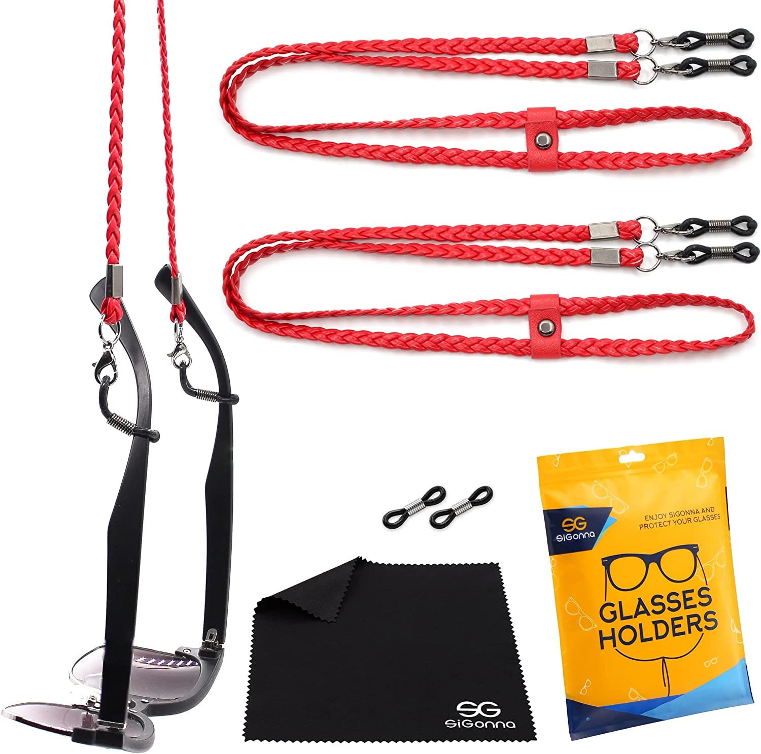 Eye Glass String Strap Holder Premium ECO Leather Glass Strap Eye Glass ...