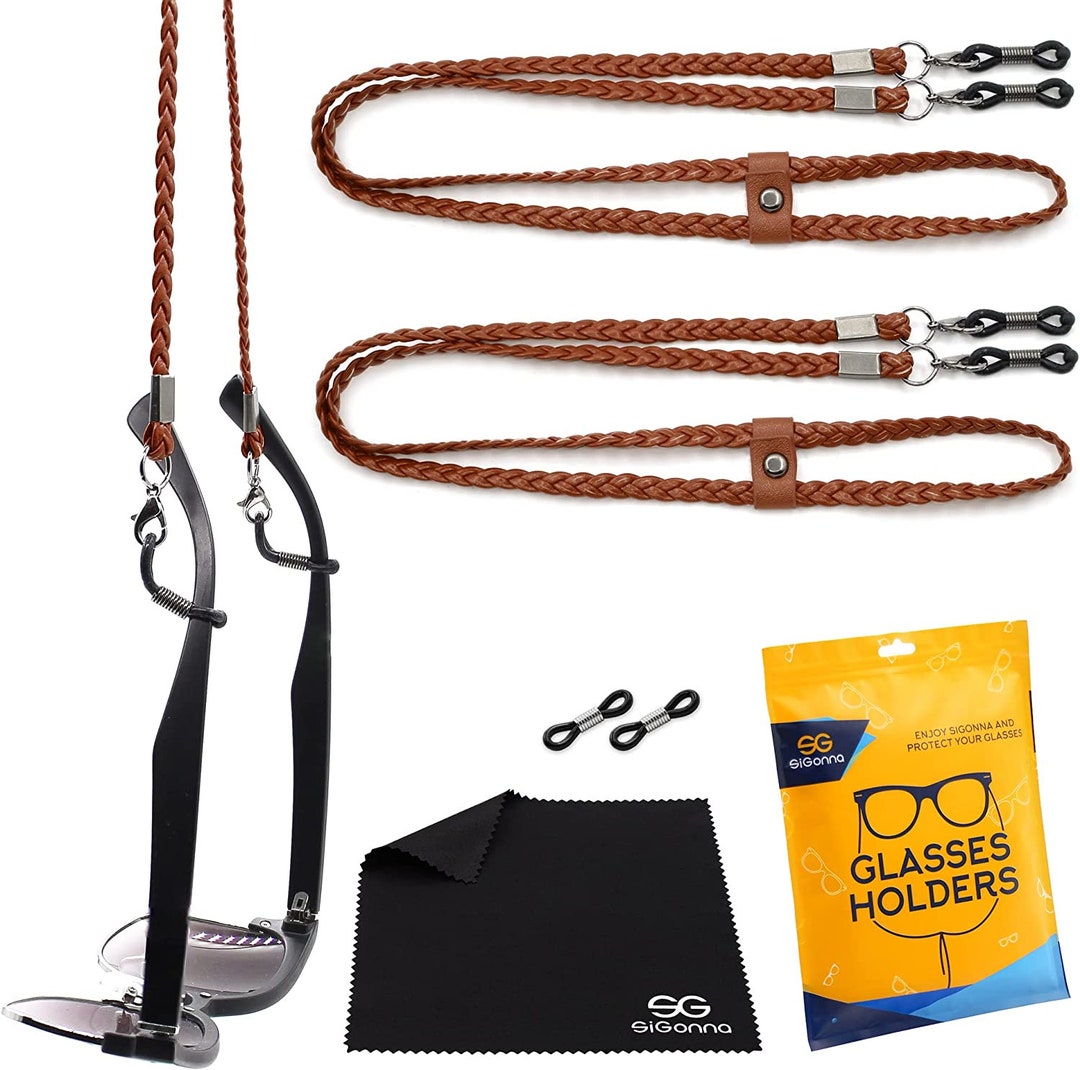 Eye Glass String Strap Holder Premium ECO Leather Glass Strap Eye Glass ...