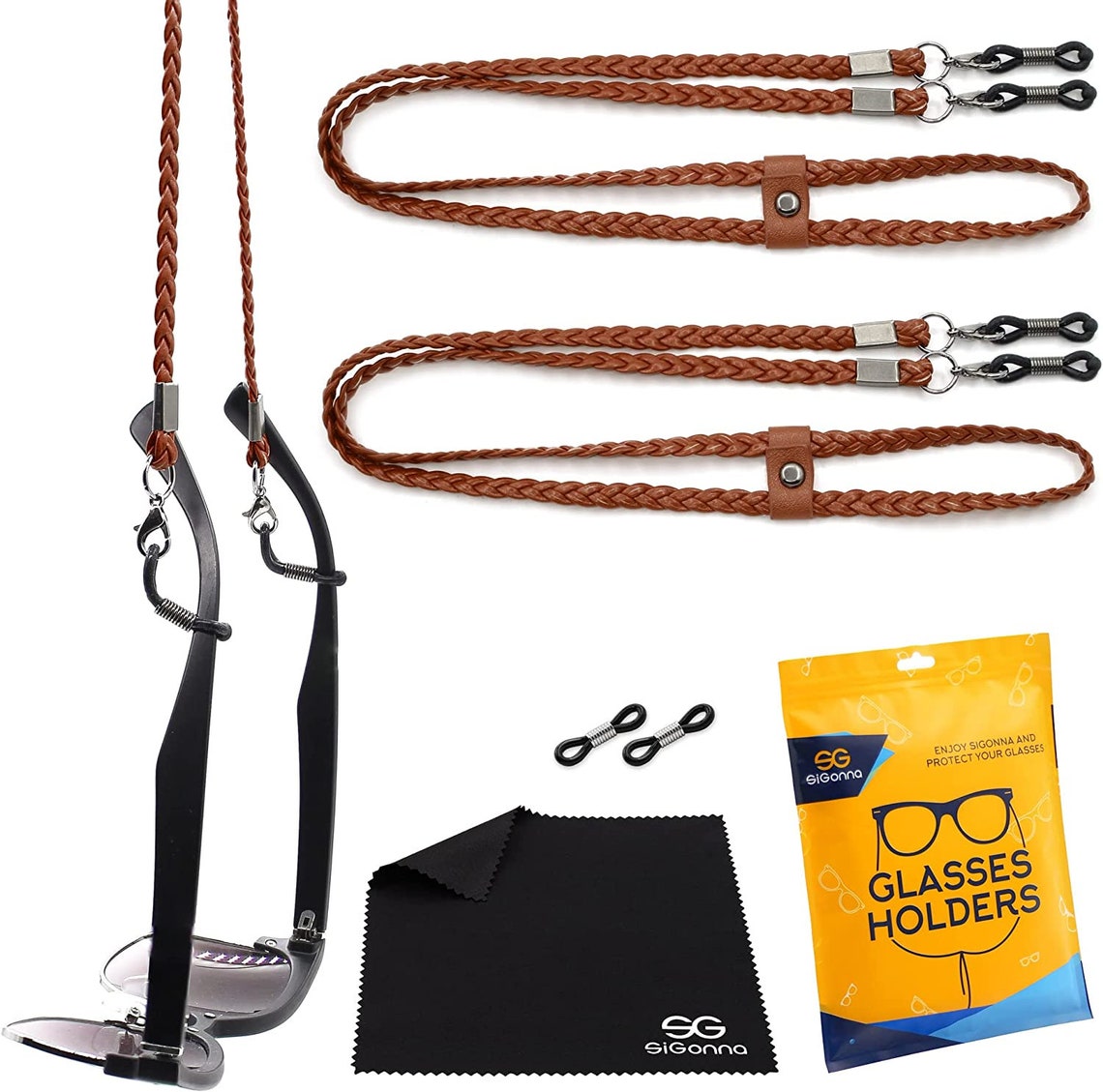 Eye Glass String Strap Holder Premium ECO Leather Glass Strap Eye Glass ...