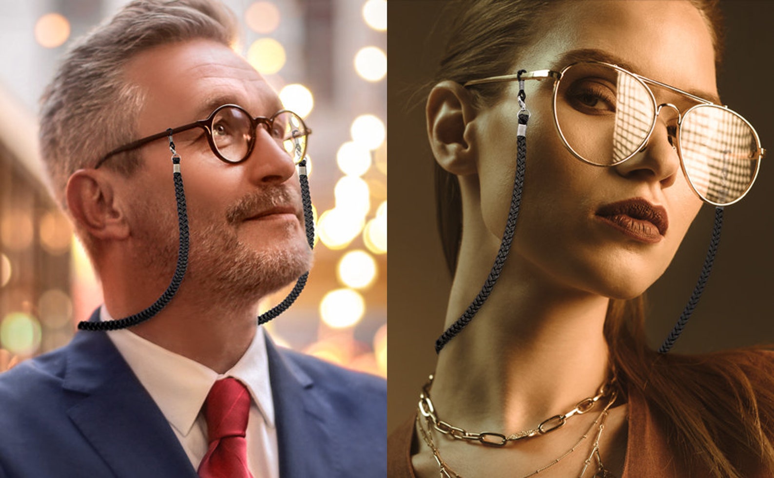 Eye Glass String Strap Holder Premium ECO Leather Glass Strap Eye Glass ...