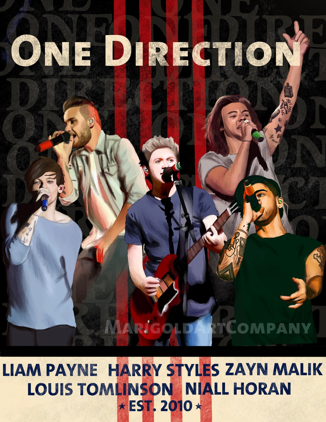 One Direction Band Posters | Etsy
