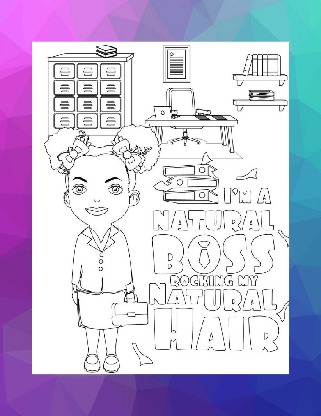 Coloring Page, Coloring Page for Black Girls, Natural Hair Coloring ...