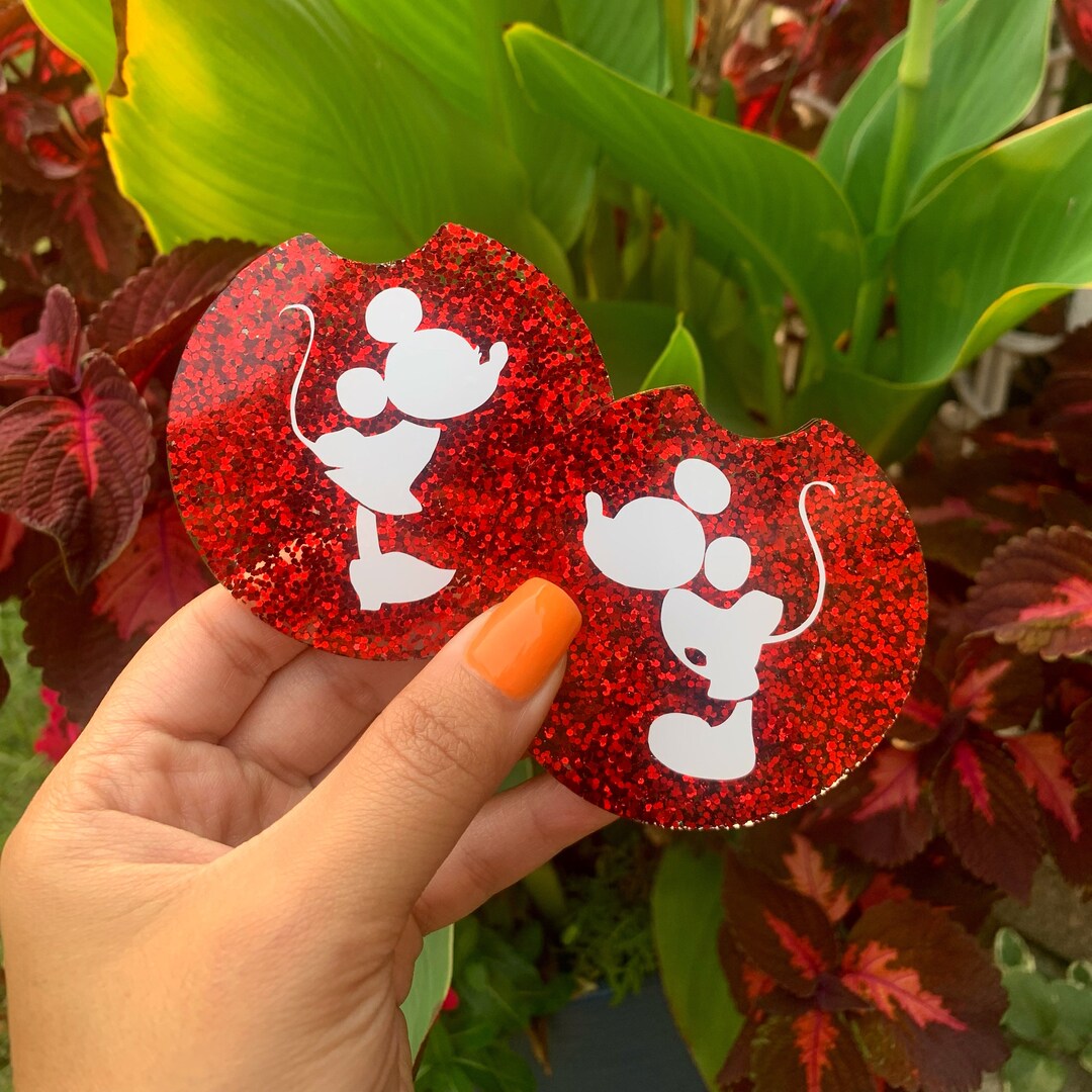 Mickey and Minnie Mouse Car Coasters Set - Etsy