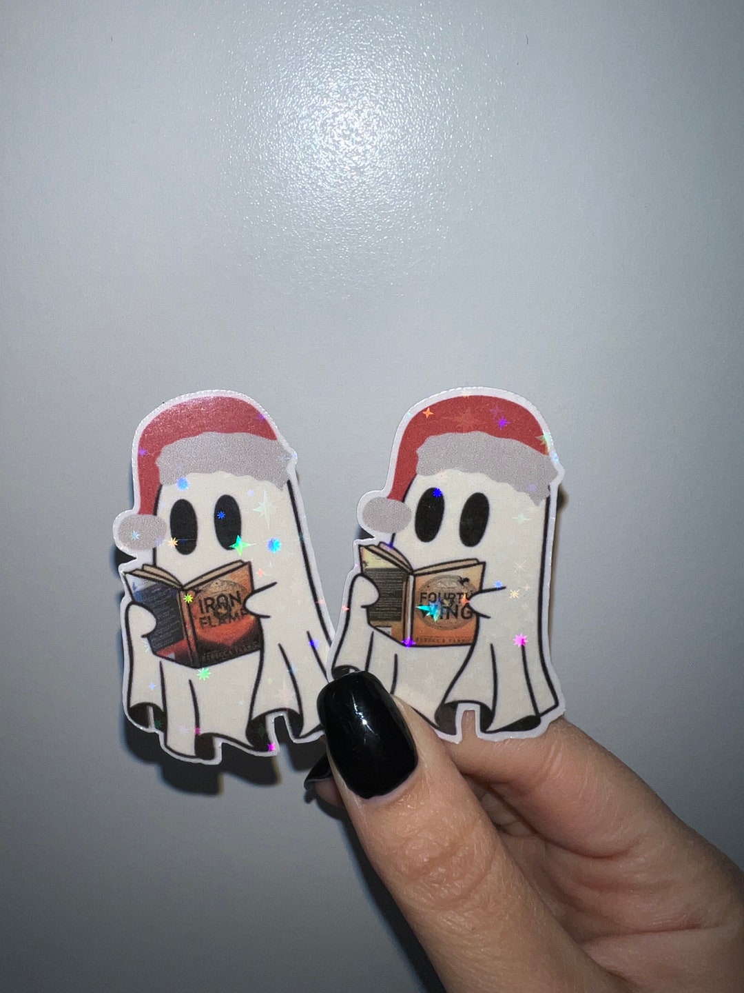 Ghost Christmas Reading Sticker | Books Fourth Wing Iron Flame Inspired ...