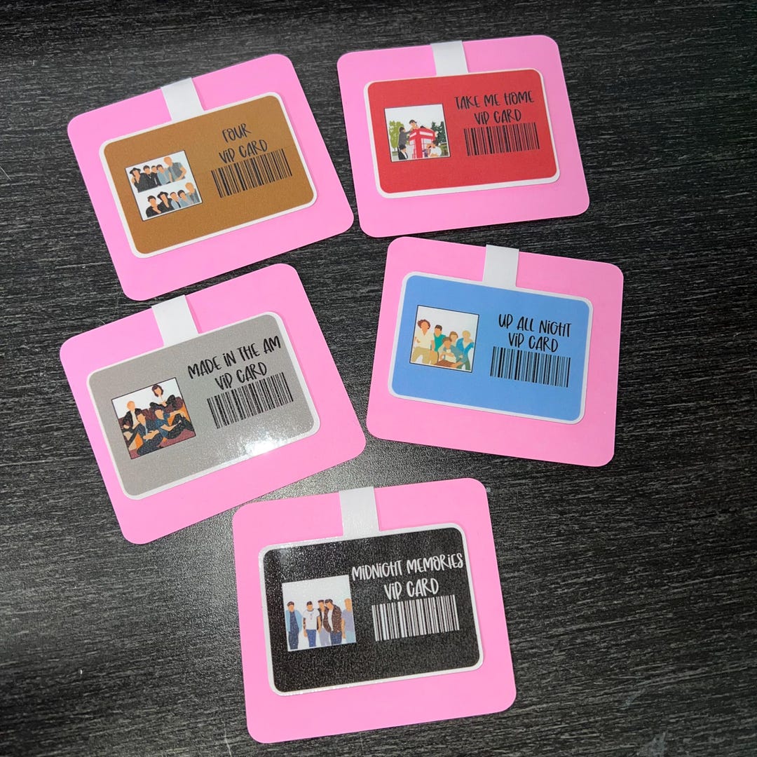 One Direction Albums Inspired VIP Card Bookmark Magnetic Book Lovers ...