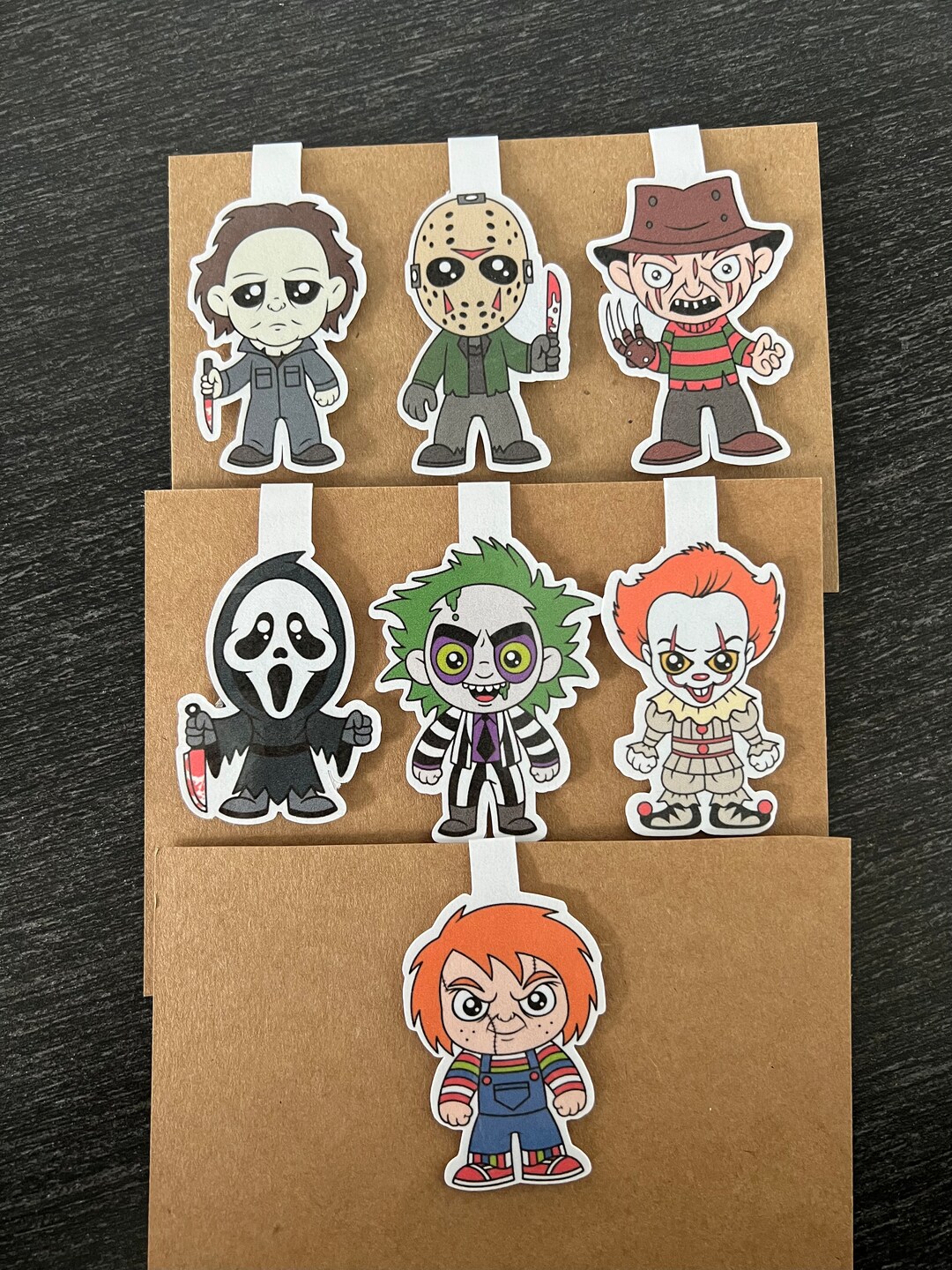 Horror Halloween Scary Movie Characters Inspired Bookmark Magnetic Book ...