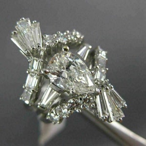 Antique Large 3.34ct Diamond Platinum Insert Wedding - Etsy