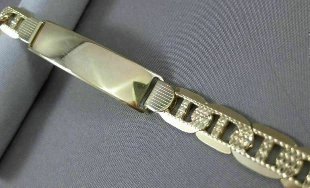 Estate Long & Wide 14kt Yellow Gold Engravable Mariner Design - Etsy UK