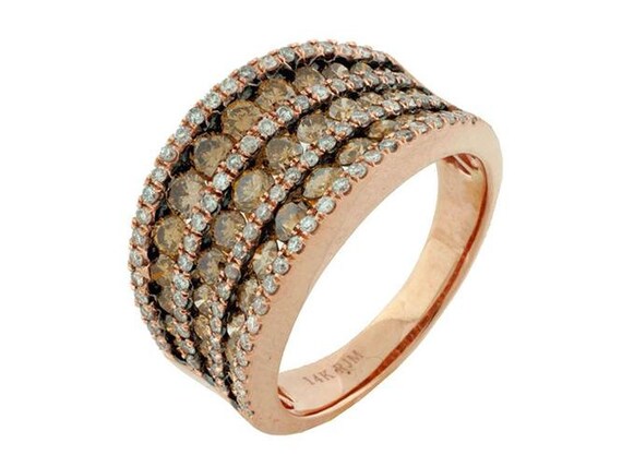 Estate Wide 2.04Ct White and Mocha Diamond 14Kt Rose … - Gem