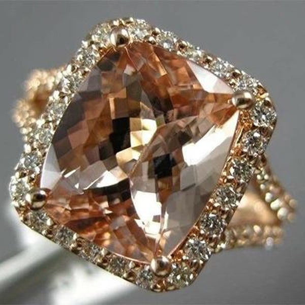 Large Morganite Ring - Etsy