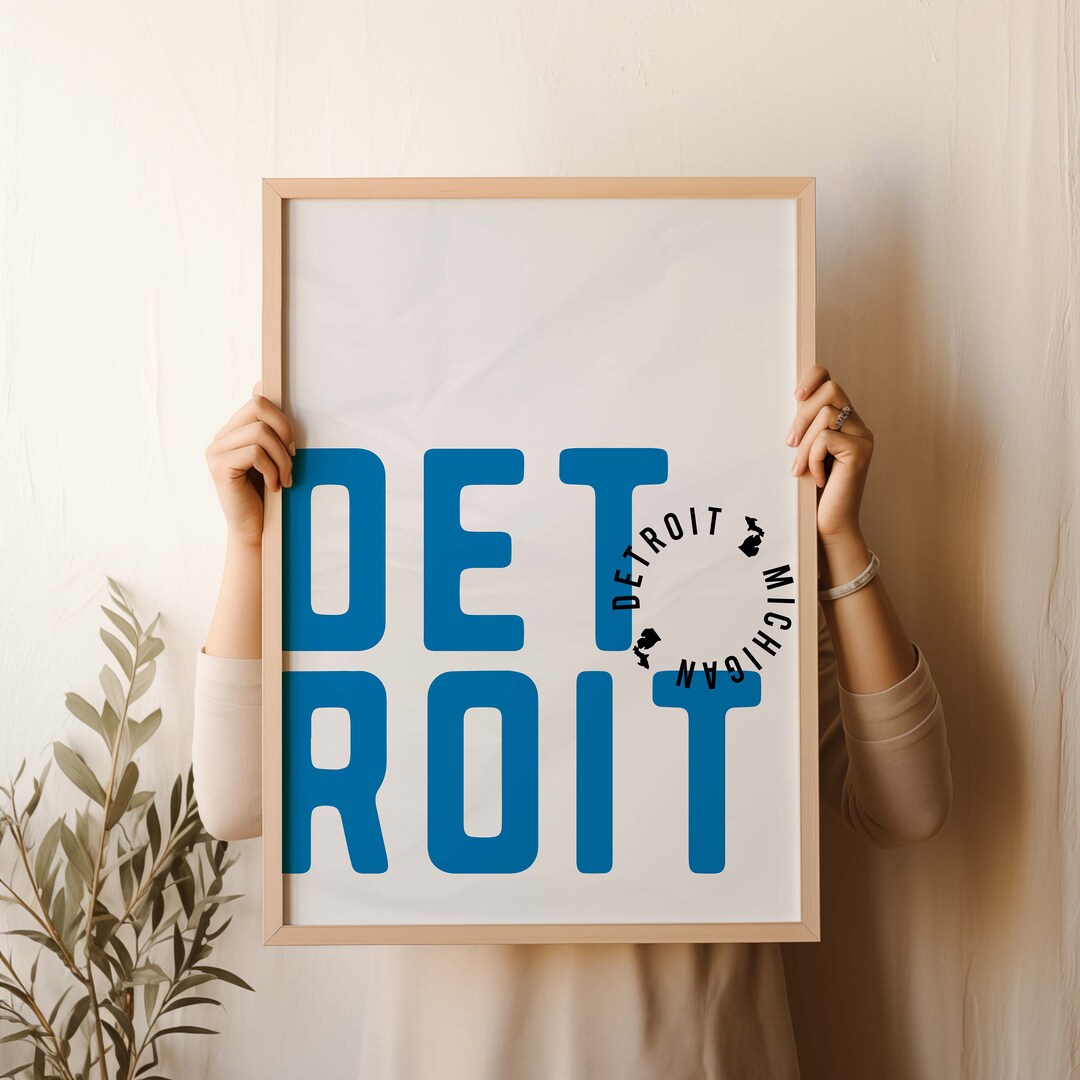 Vintage Inspired Detroit Wall Art Detroit Wall Art Vintage Detroit ...