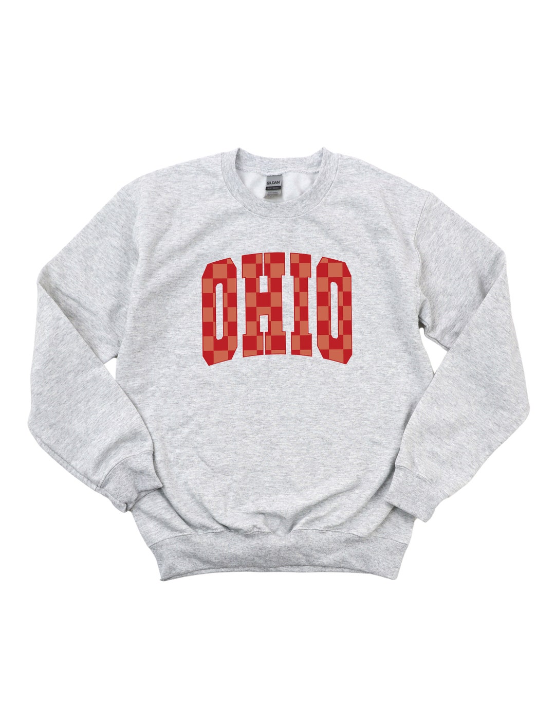 OHIO Vintage Checkered Fleece Sweatshirt Unisex Ohio Sweatshirt Ohio ...