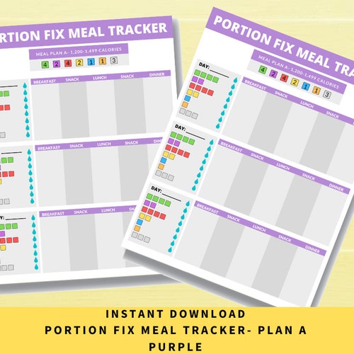 Portion Fix Meal Tracker Plan A - Etsy
