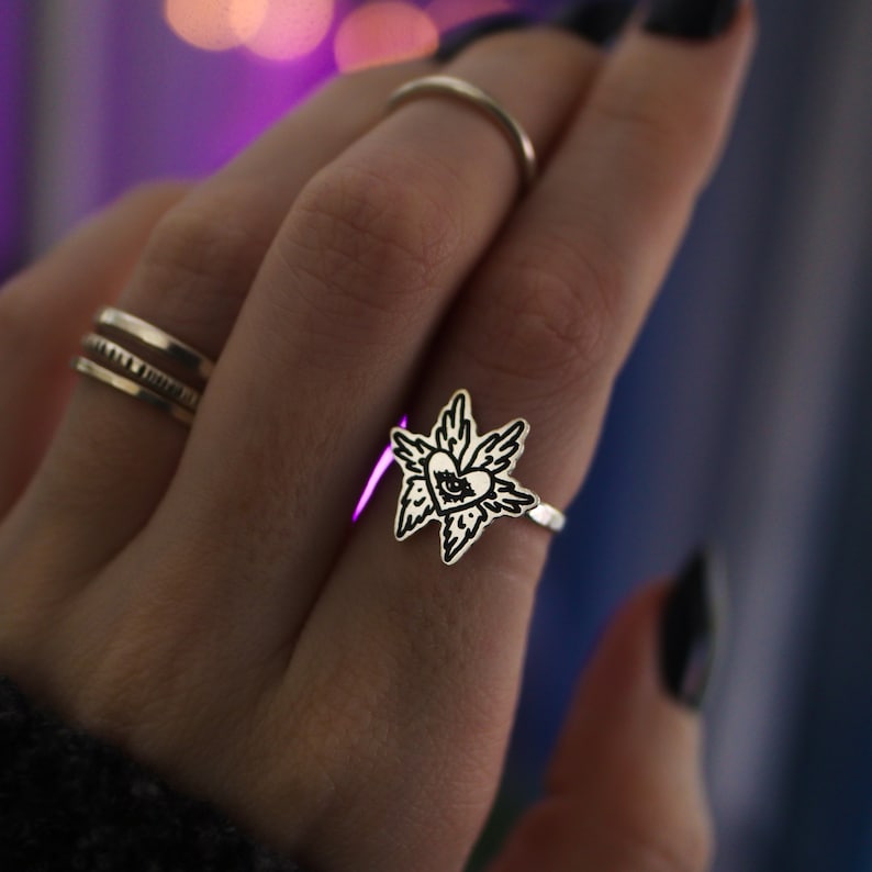 Seraphim Heart Angel Ring, Sterling Silver Jewelry, Statement Ring ...