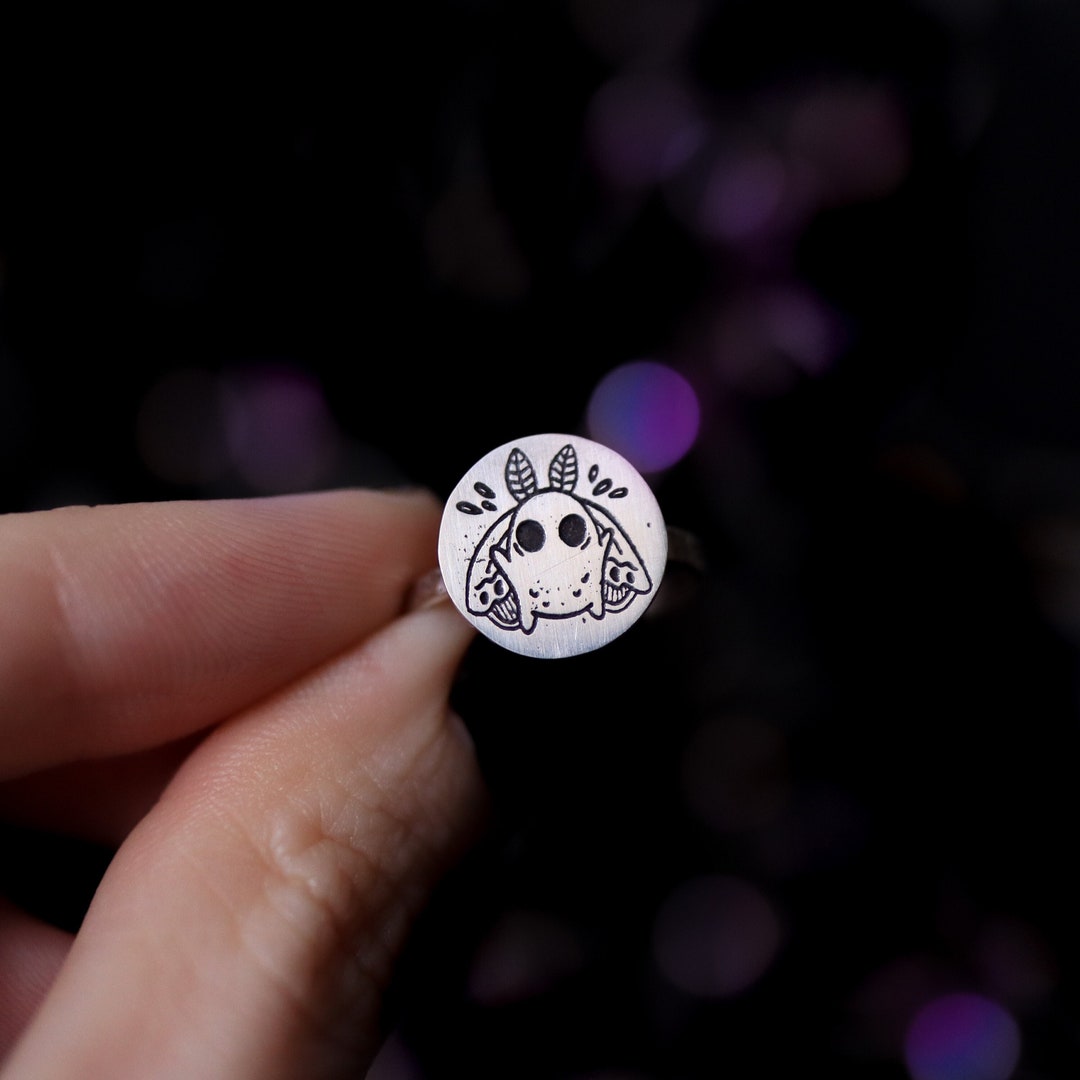 Chibi Mothman Ring | Cryptid Jewelry | Cute Moth Ring - Etsy