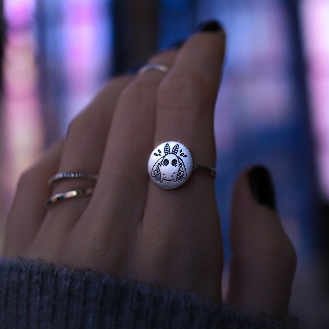 Chibi Mothman Ring Cryptid Jewelry Cute Moth Ring - Etsy