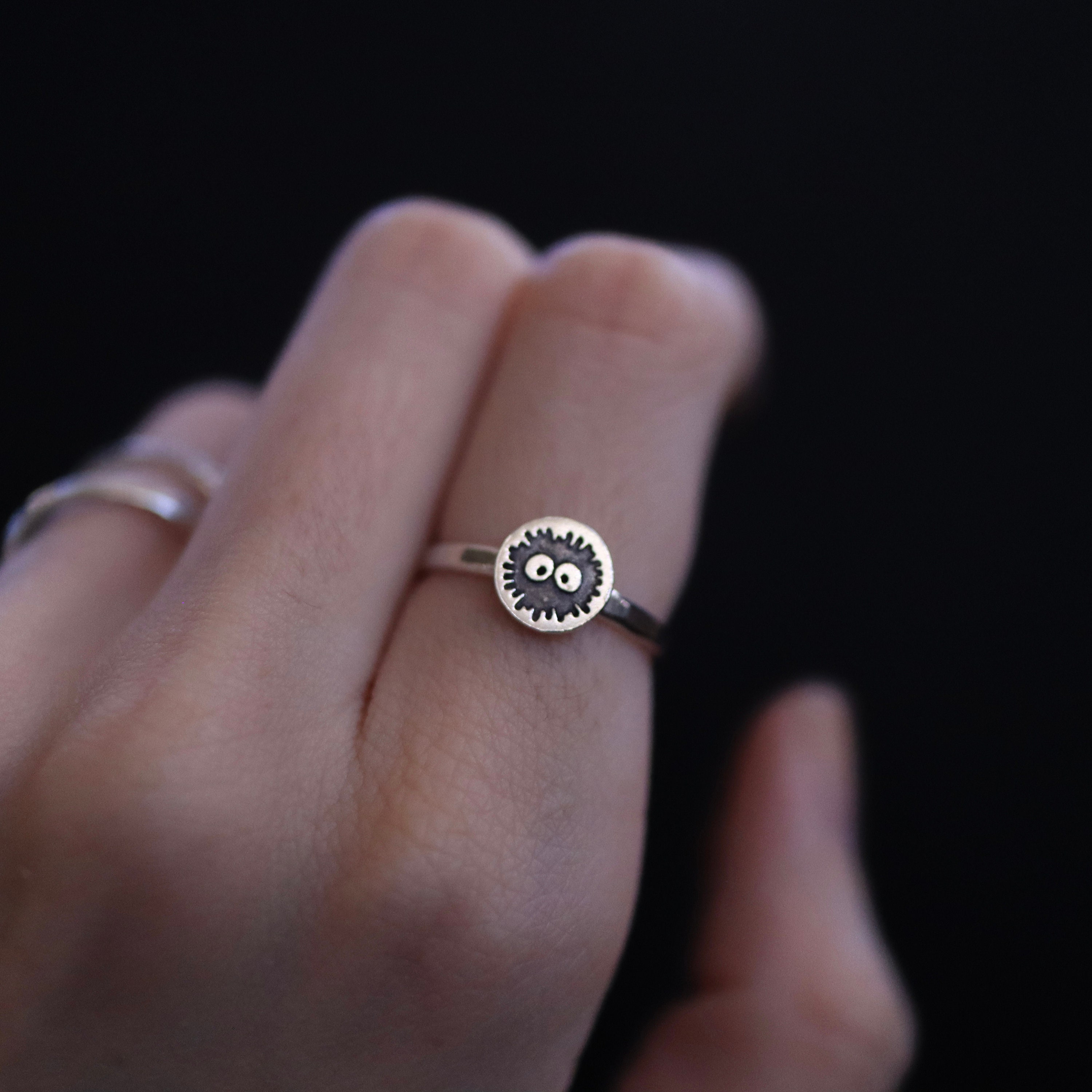 Soot Sprite Ring Ghibli Jewelry Anime Rings Stacker Ring - Etsy