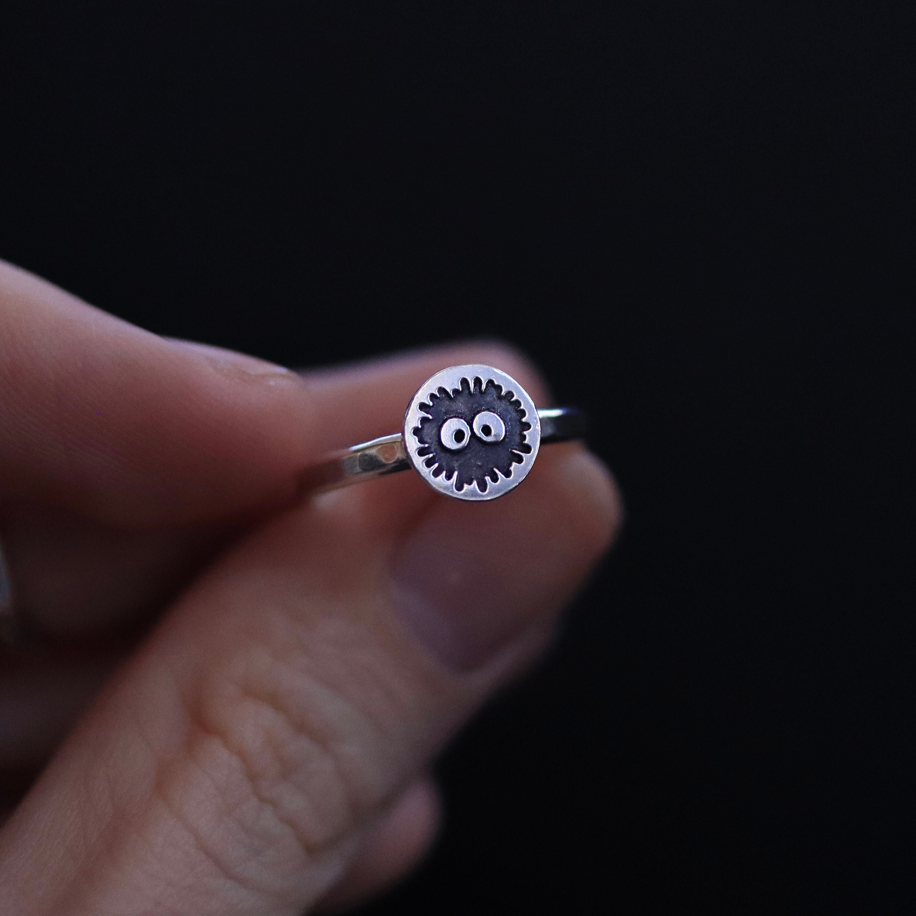 Soot Sprite Ring Ghibli Jewelry Anime Rings Stacker Ring - Etsy